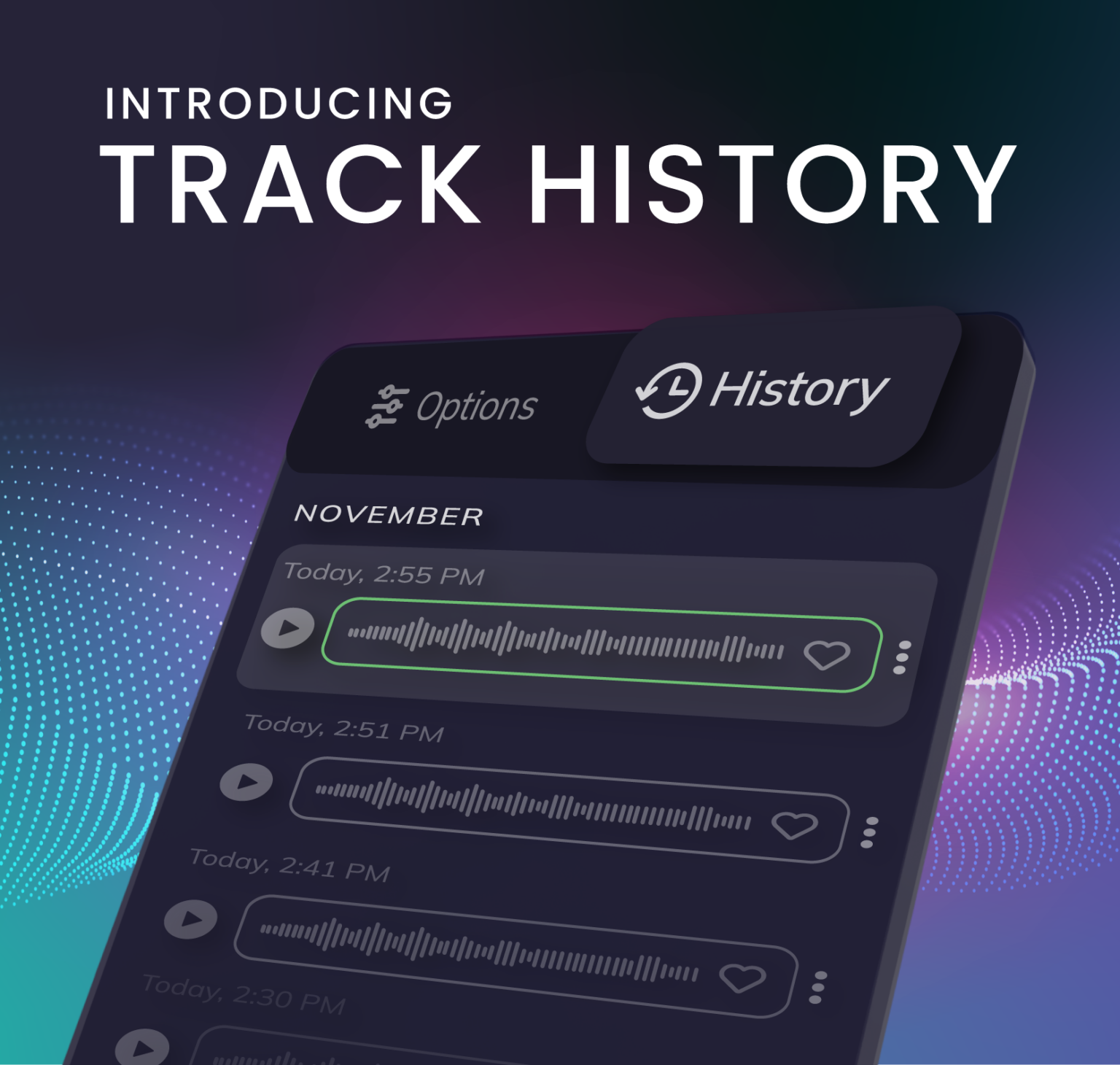 Introducing Track History : Go back to your favourite track!